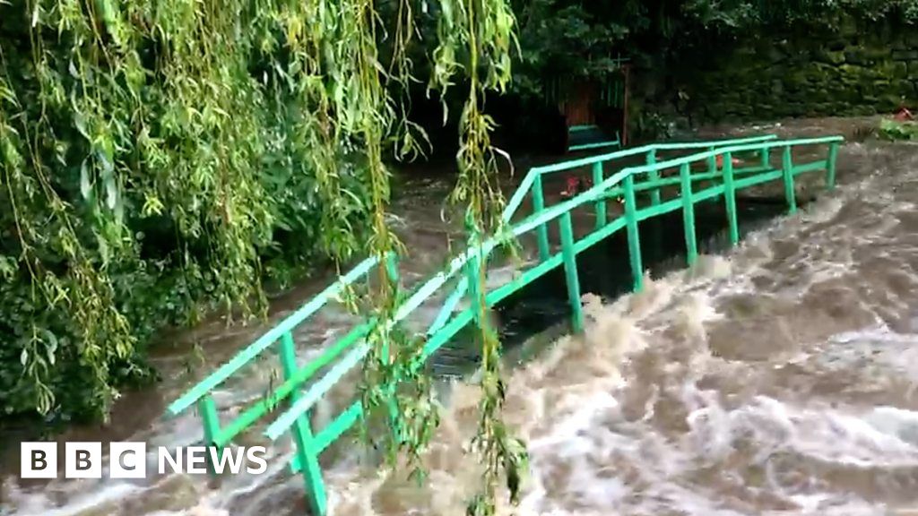 Whaley Bridge garden bridge is swept away