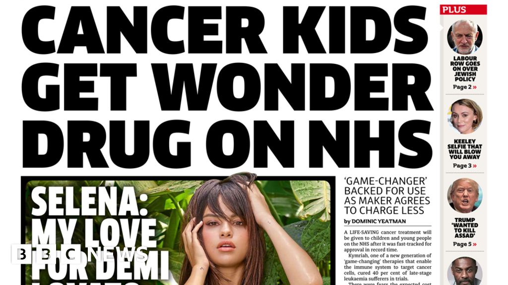 Newspaper headlines: Cancer 'wonder drug' and 'Babs heart op' - BBC News