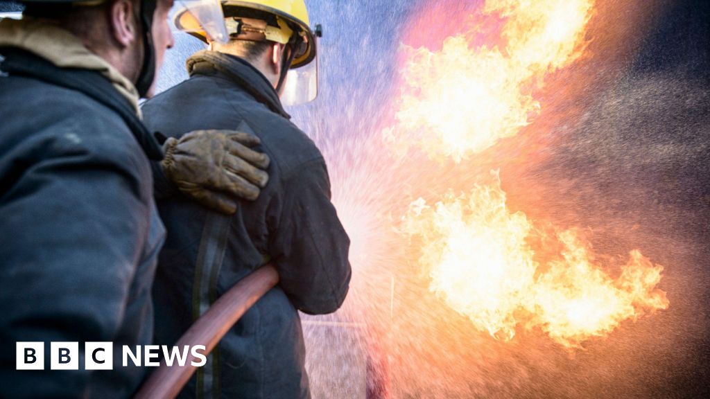 Arson arrest as Suffolk and Norfolk crews fight front door fire