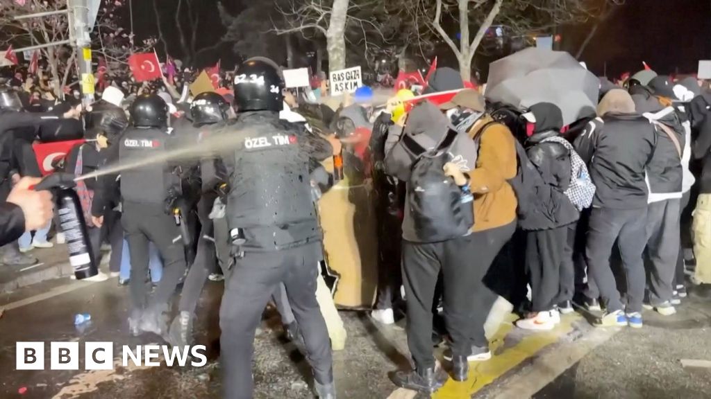 Police use pepper spray on protesters in Turkey - BBC News