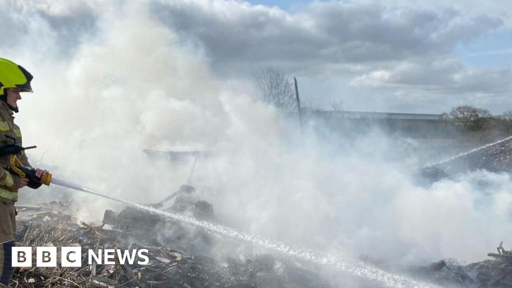 Crews tackle waste and tyres fire at yard near Basildon and A127