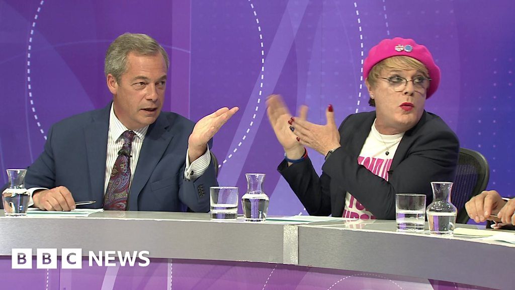 Nigel Farage and Eddie Izzard clash over housing and immigration - BBC News