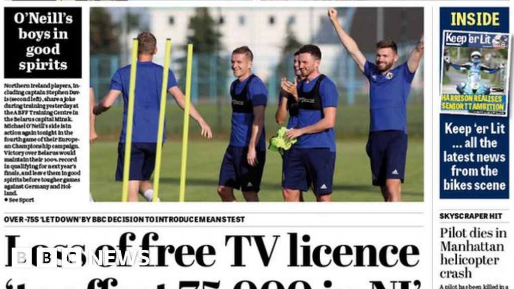 NI newspaper review: Hotel crush timeline and TV licence plan - BBC News