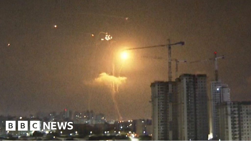 Israels Iron Dome Intercepts Rockets From Gaza Bbc News