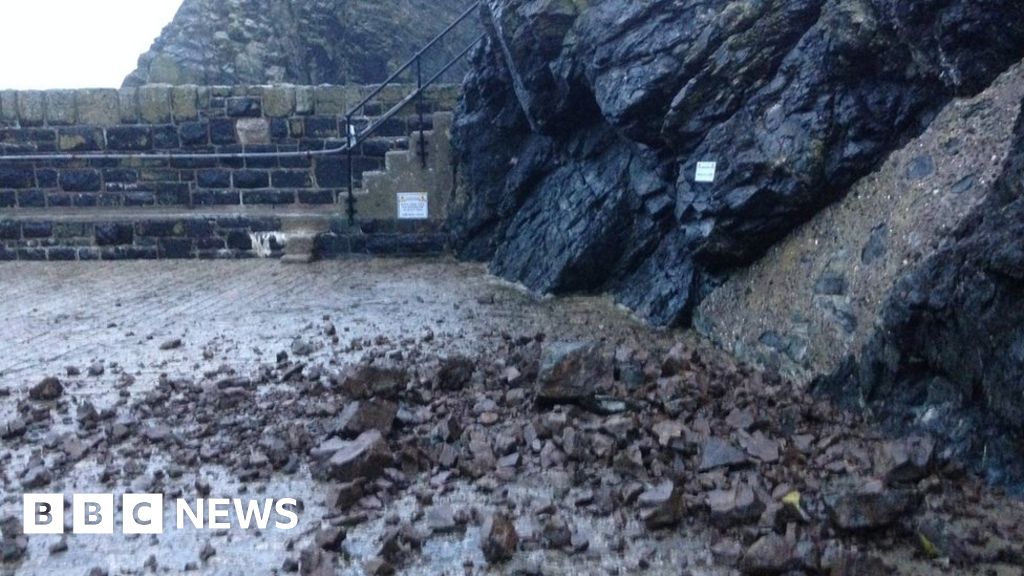 Mullion Harbour future in doubt after landslide - BBC News
