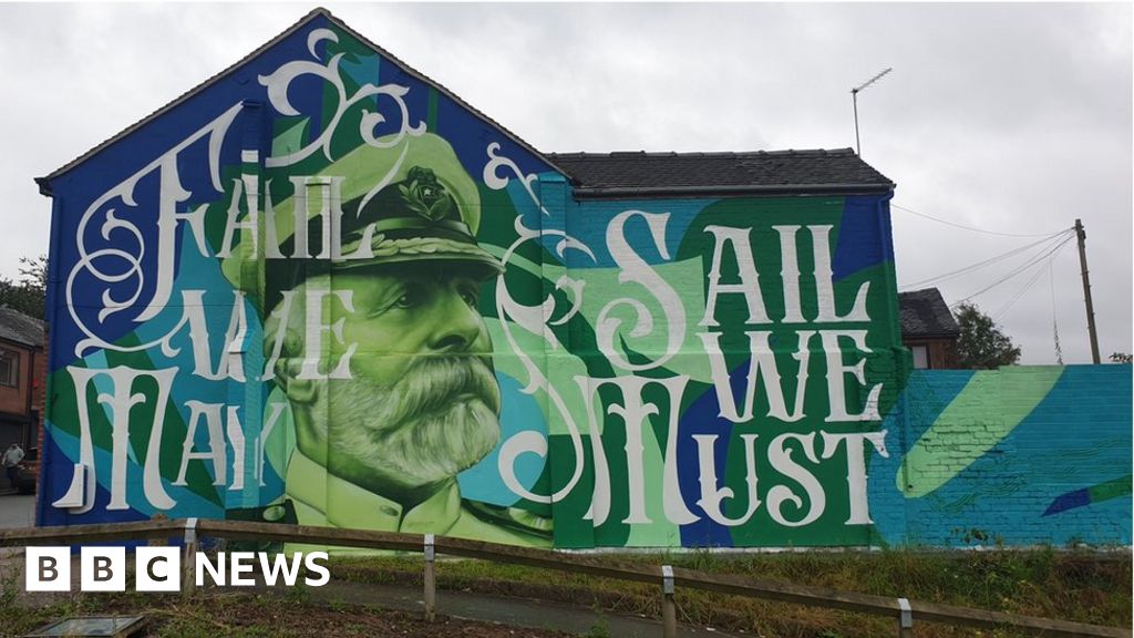 Artists create mural of Titanic captain in his home town of Hanley