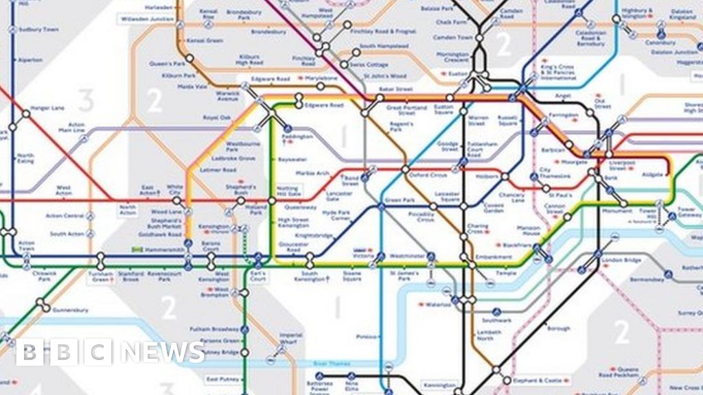 First Tube Map Featuring New Elizabeth Line Unveiled BBC News