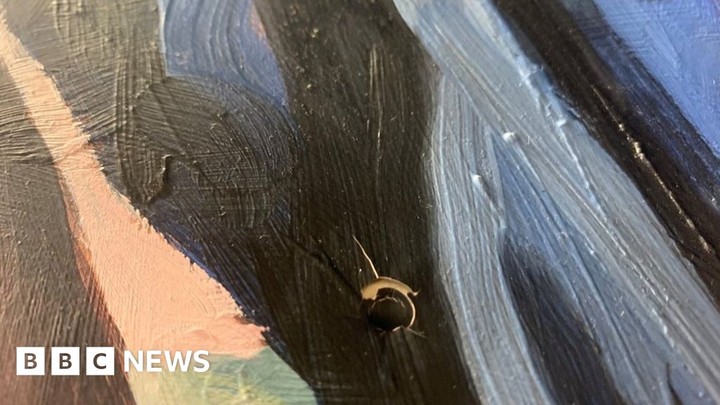 Nailsworth church black Jesus painting 'shot' with air rifle - BBC News
