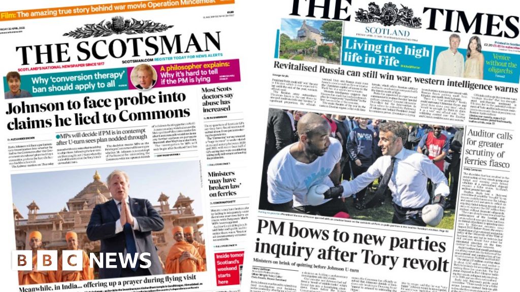 Scotland's papers: New Partygate probe and Tory rebellion - BBC News