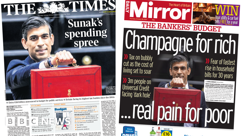 Newspaper headlines: Sunak's spending spree and 'the Bankers' Budget ...