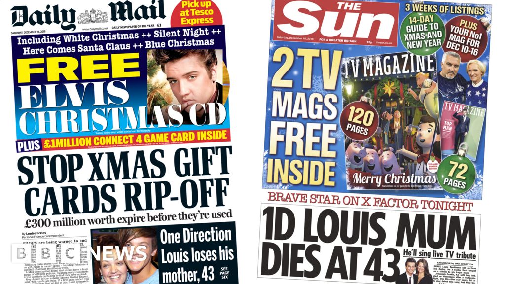 Newspaper review: Gift card 'rip-offs' and credit card 'cons' - BBC News