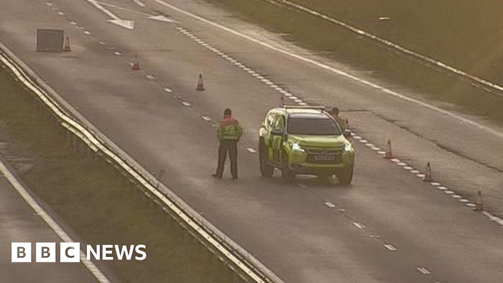M4 Swansea: Man found lying on road suffers serious injuries - BBC News