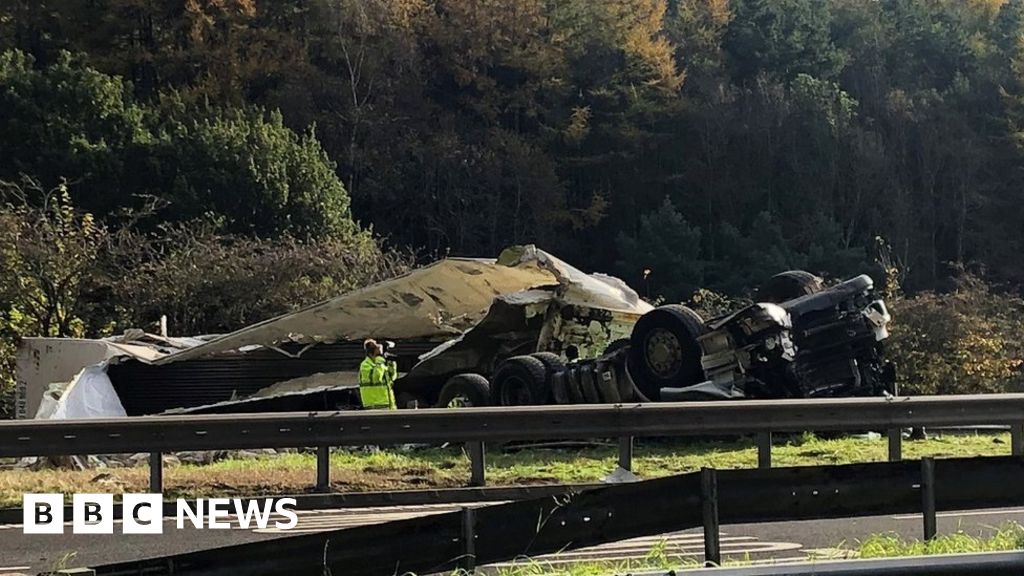 Driver killed after lorry crashes through flyover barrier near Perth ...
