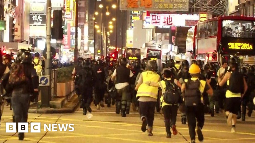 Hong Kong: 'The riot police are running in'