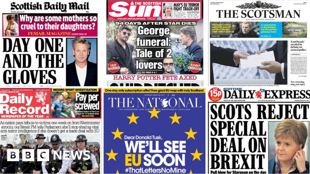 Scotland's papers: Brexit begins and firebomb attack - BBC News