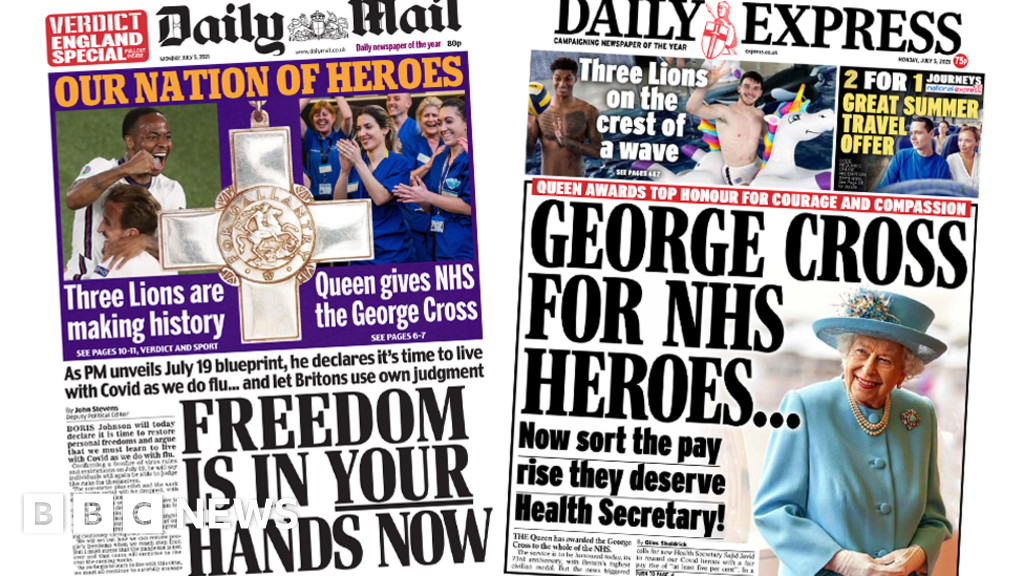 Newspaper headlines: PM to reveal unlocking plans, and George Cross for ...