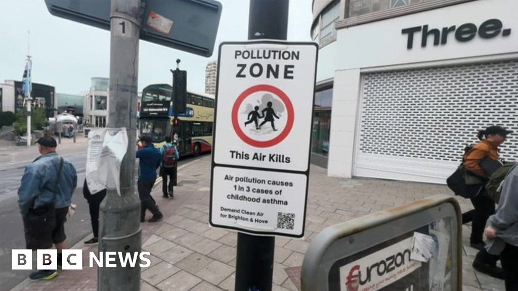 Campaign group display fake pollution signs in Brighton