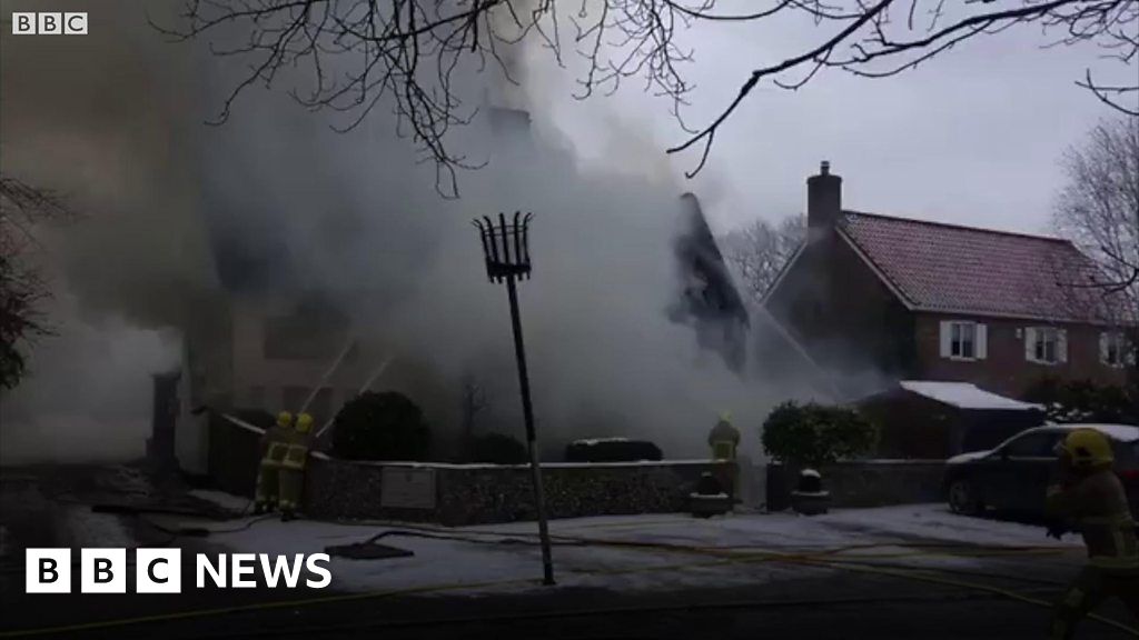 Woodditton 17th Century pub ravaged by fire