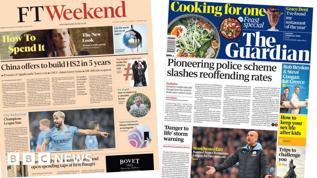 Newspaper headlines: China HS2 talks and 'pioneering police scheme ...