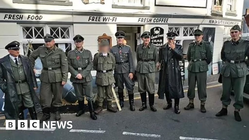 SS Uniform wearing Group Ordered To Leave Sheringham 1940s Festival SS Uniform wearing Group Ordered To Leave Sheringham 1940s Festival