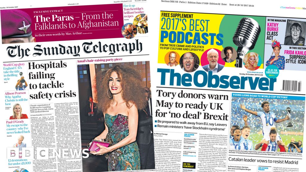 Newspaper headlines: #MeToo fallout continues in the papers - BBC News