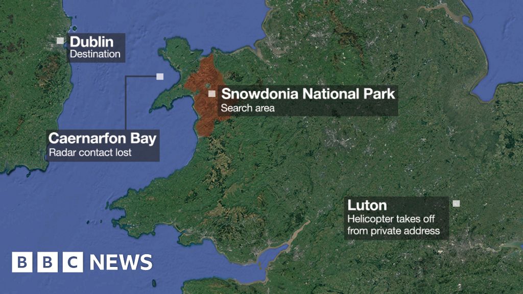 Missing helicopter: Police launch Snowdonia ground search - BBC News