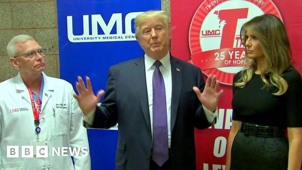 Trump praises Las Vegas medical team - BBC News