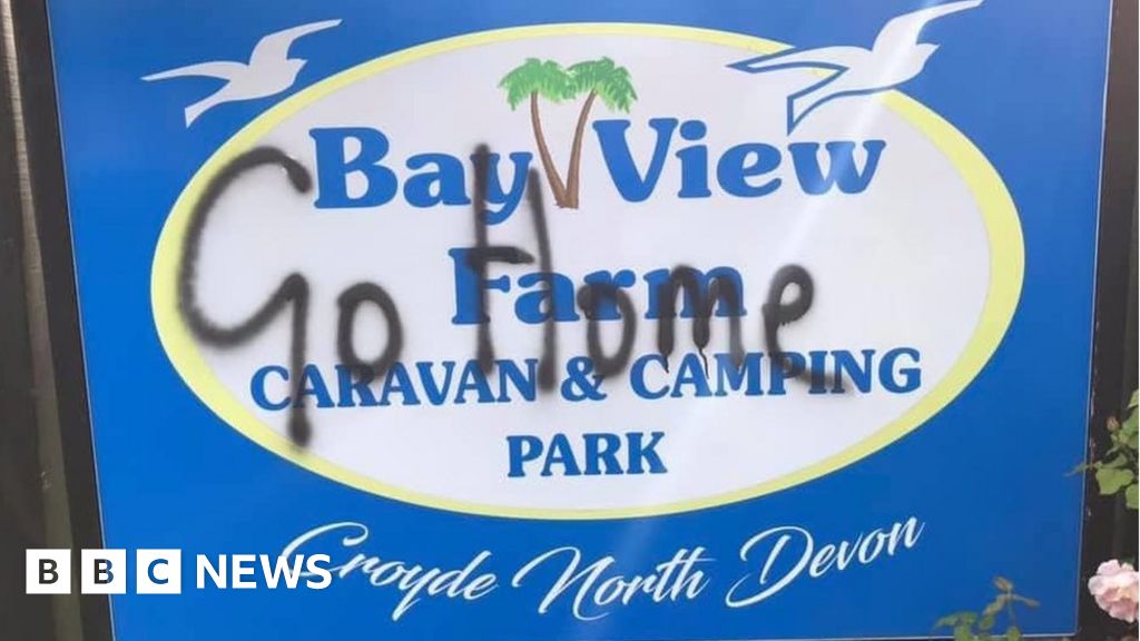 'Go home' graffiti daubed on Croyde campsite sign