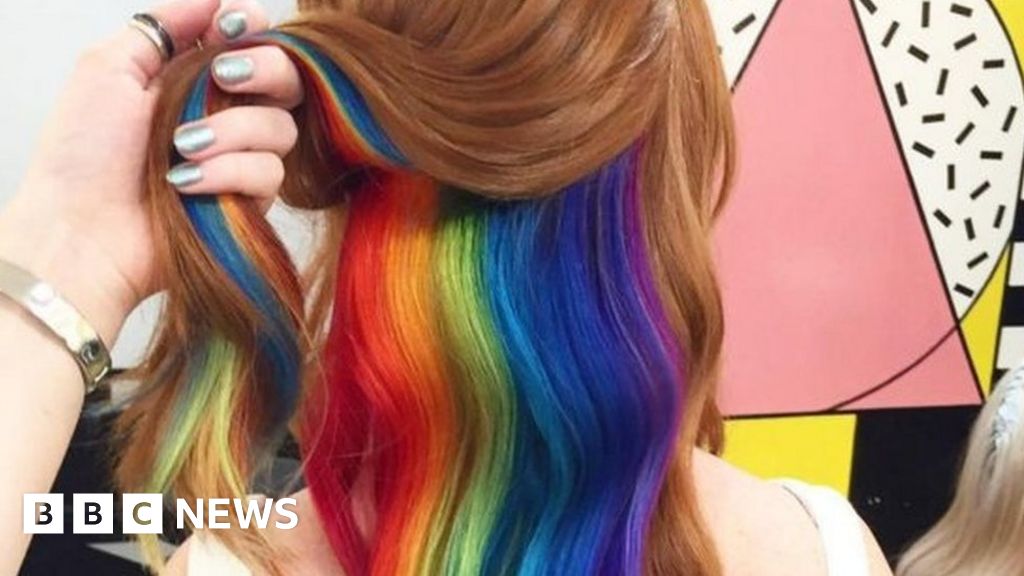 Hidden rainbow hair: How to make a subtle style statement - BBC News