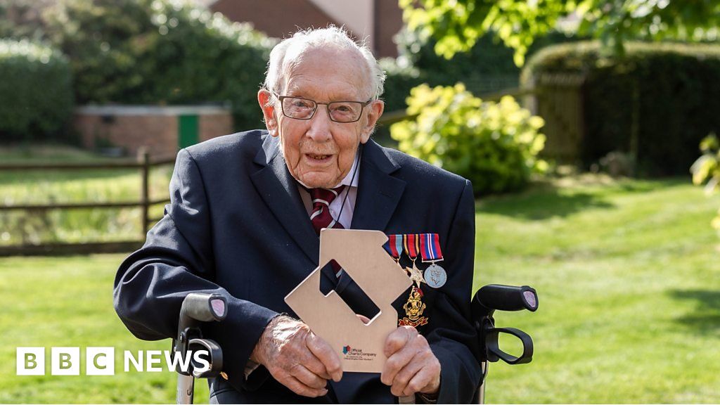 Captain Tom tops the charts, breaking record - BBC News
