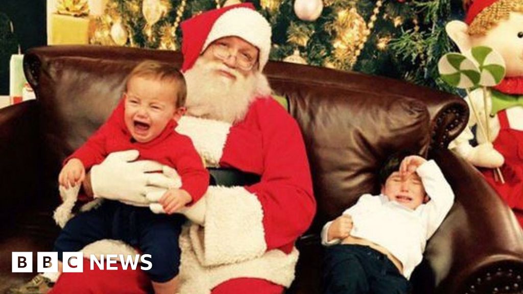 Christmas: Tears, tantrums and sitting with Santa - BBC News