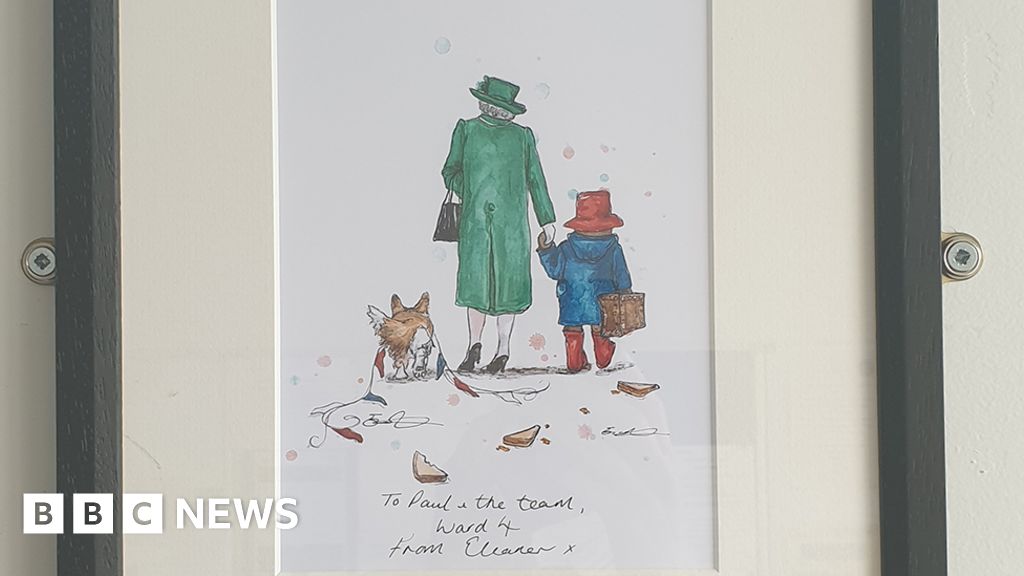 Artist gives Hull hospital Paddington and Queen sketch - BBC News
