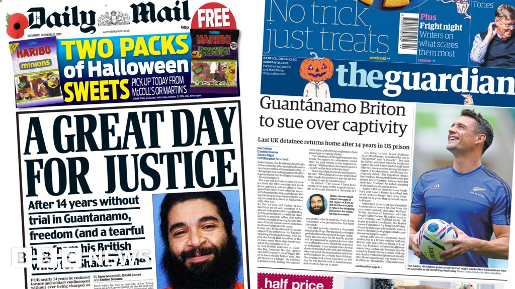 Newspaper review: Guantanamo detainee's return, Rugby World Cup final ...