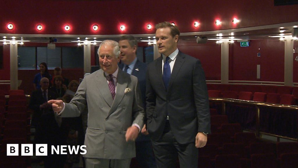 Prince Charles meets Outlander star Sam Heughan - BBC News
