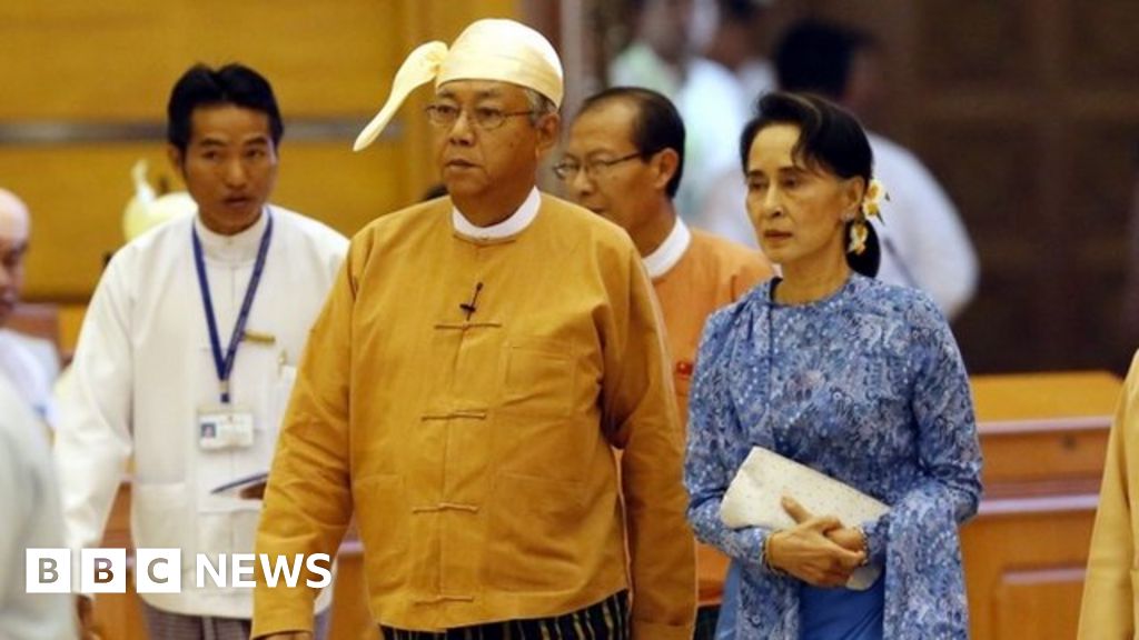 Myanmar swears in first civilian president in 50 years - BBC News