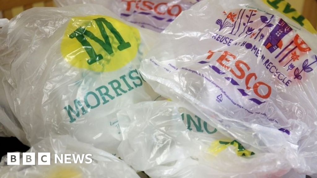 Huge drop in plastic bag use in England after 5p charge - BBC News
