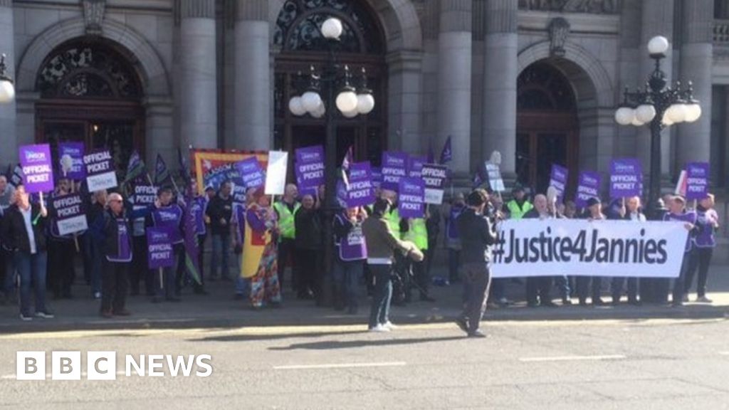 Glasgow janitors begin new three-day strike over pay - BBC News
