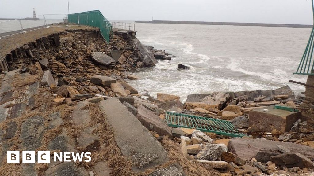 Storm-hit Sunderland sea defences need £3m repairs - BBC News