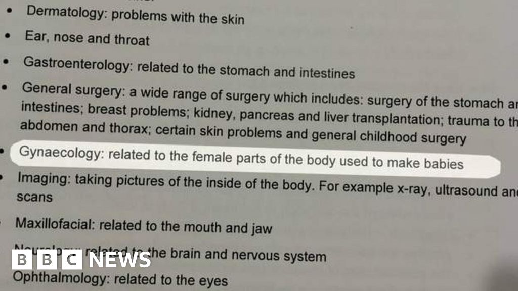 NHS 'female parts' gynaecology definition slammed - BBC News