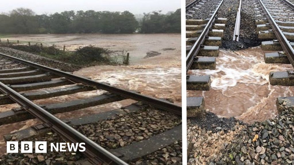 Transport for Wales: North-south rail line closed by flood damage - BBC ...