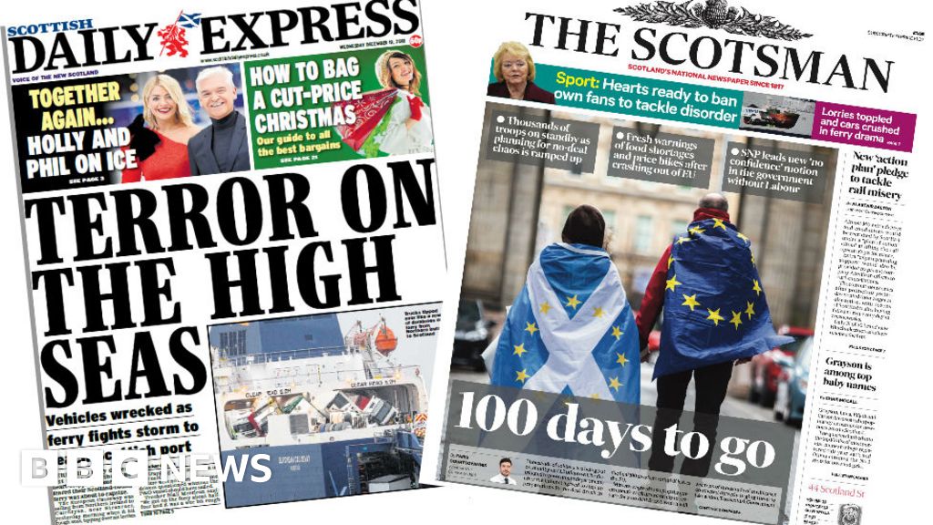 Scotland's papers: Ferry 'terror' and 100 days until Brexit