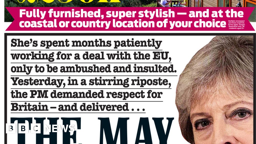 Newspaper headlines: 'Defiant' May gives Brexit 'ultimatum' - BBC News