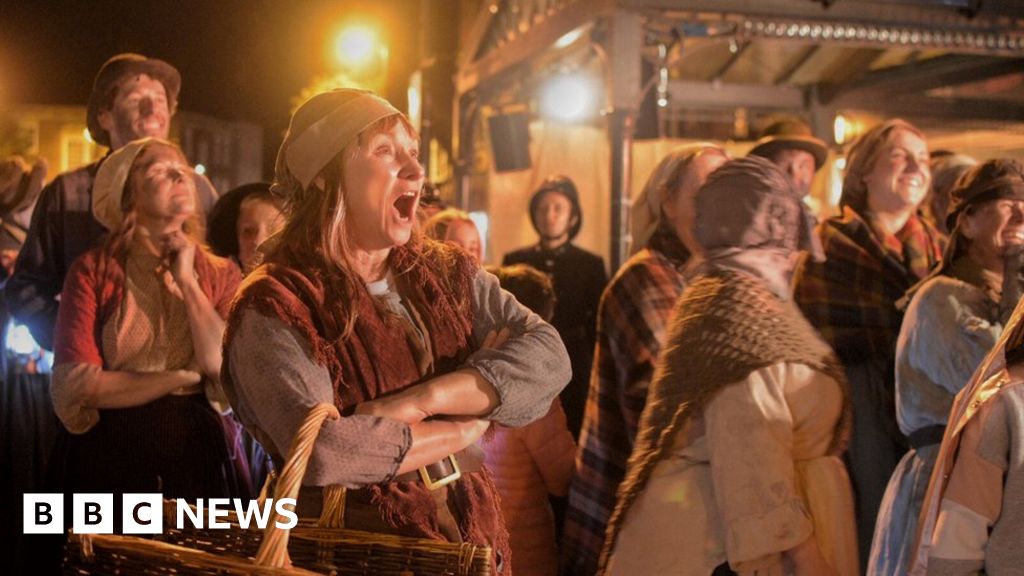 Mold riots recreated by live action street cast 150 years on - BBC News