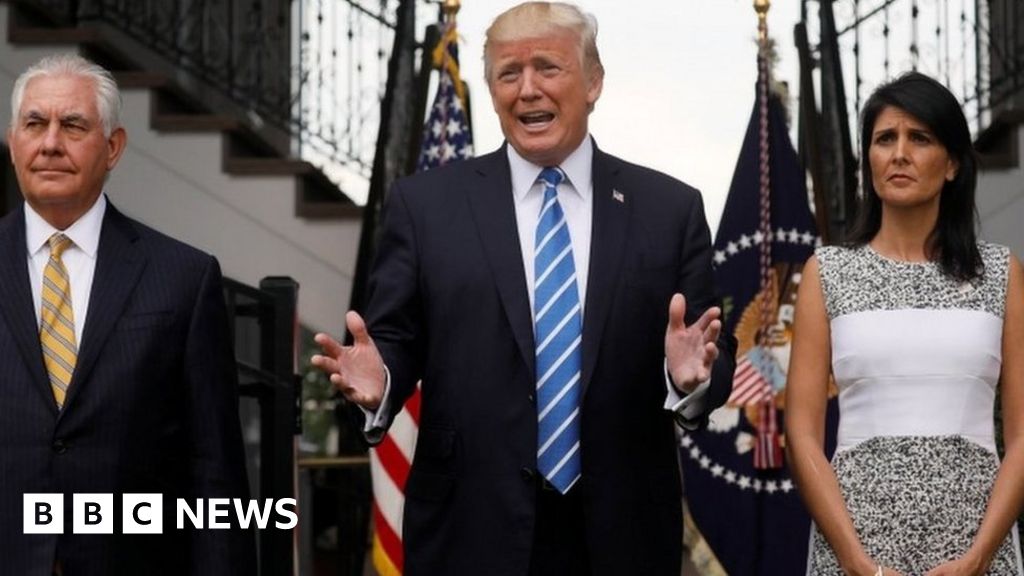 Trump threatens North Korea with "big trouble" over Guam - BBC News