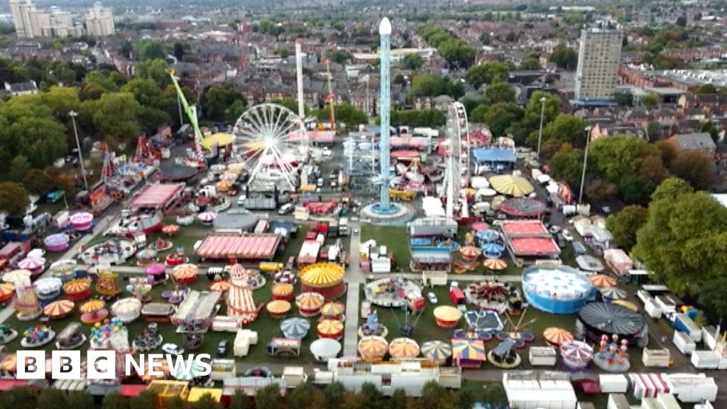Drone footage reveals Goose Fair from the sky