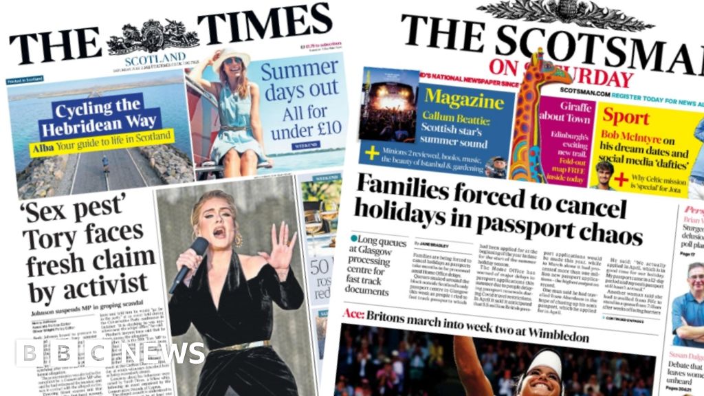 Scotland's papers: Holiday 'chaos' and new claims put pressure on PM ...