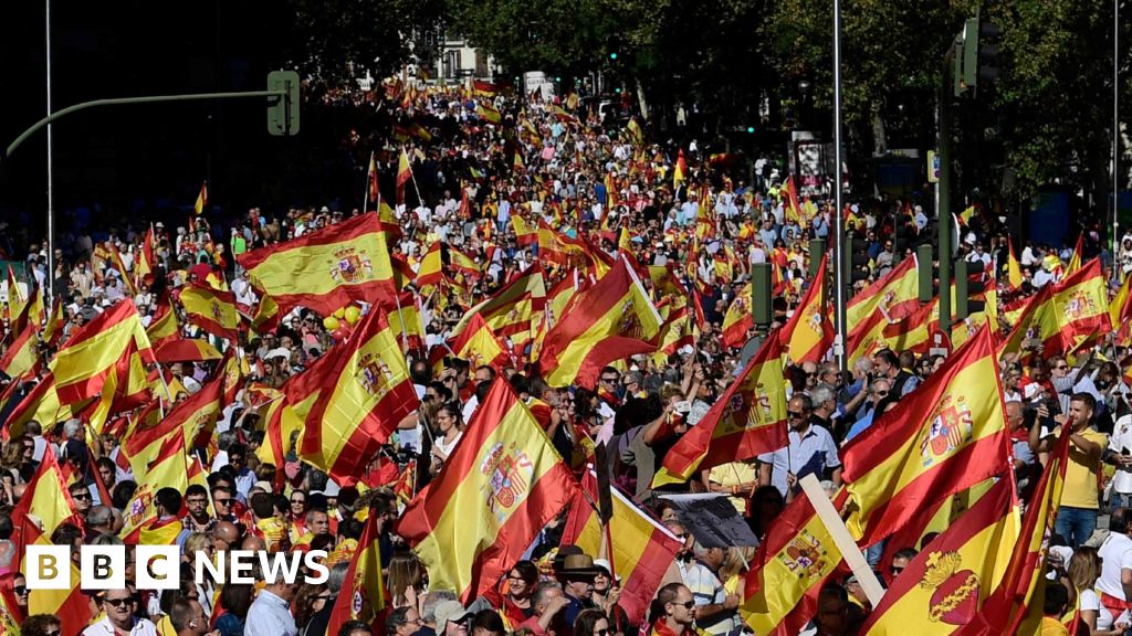 Catalonia referendum: Thousands rally for Spanish unity - BBC News