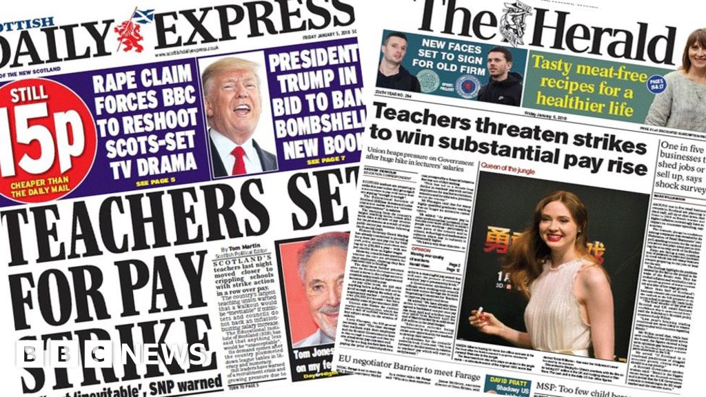 The papers: Teachers in strike warning - BBC News