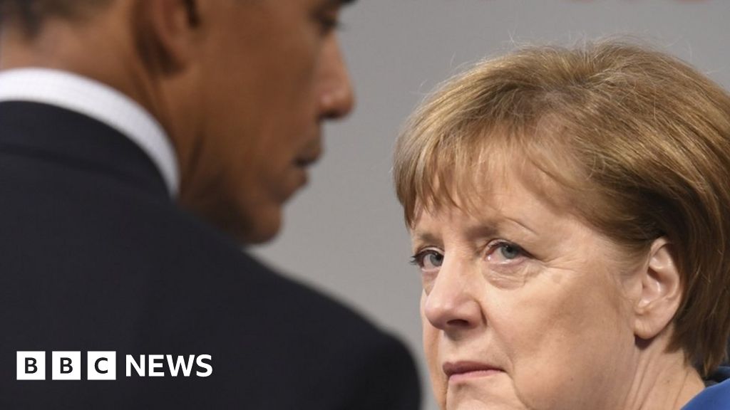 President Obama offers support to embattled Angela Merkel - BBC News