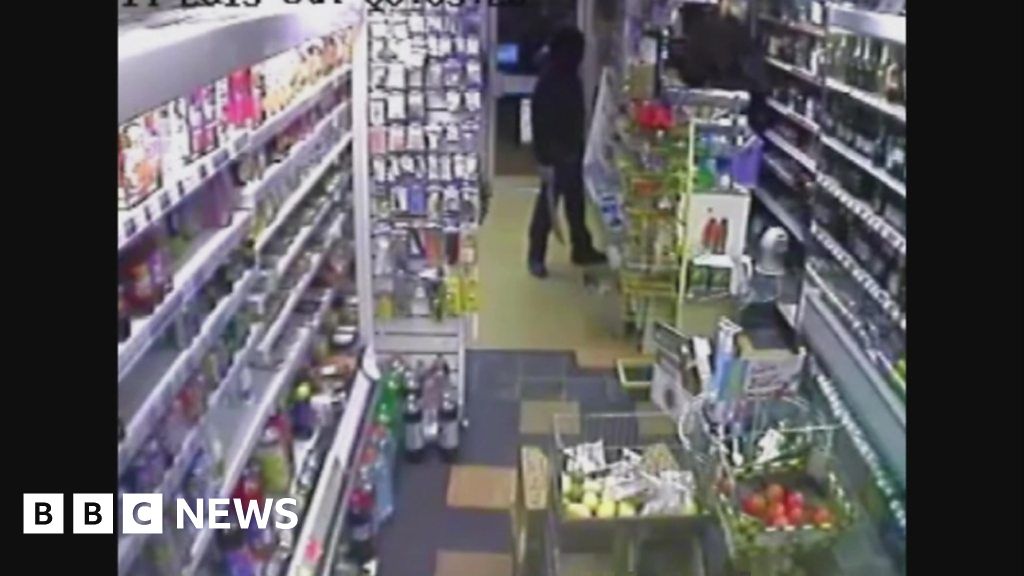 CCTV captures teenagers wielding a machete and a sword in robbery - BBC ...